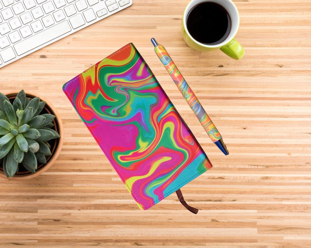 Neon Swirl Notebook and Pen Set: Colorful Journal & Diary - Etsy