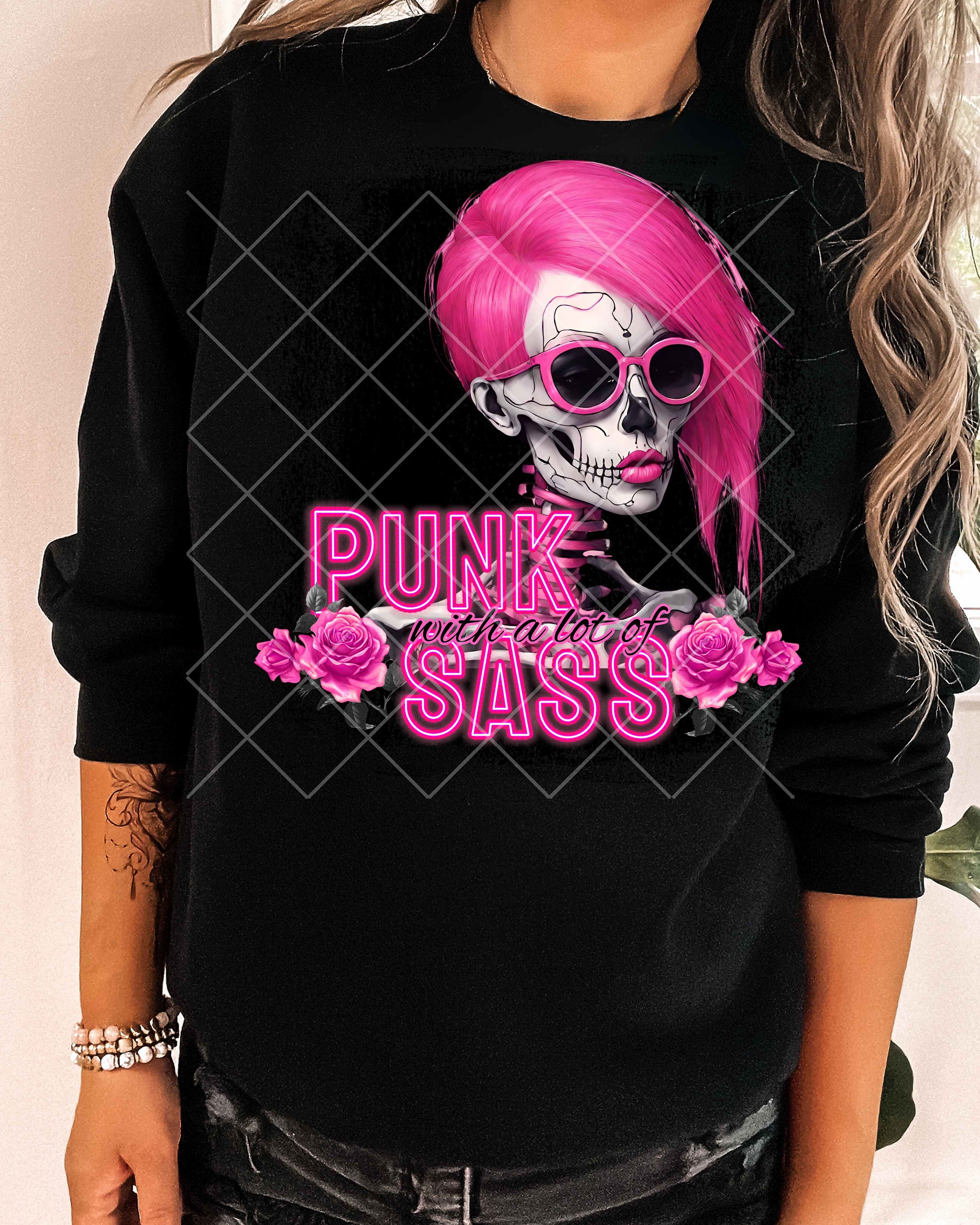 Edgy Pink Haired Skeleton Digital PNG Download, Punk Skeleton PNG, Pink ...