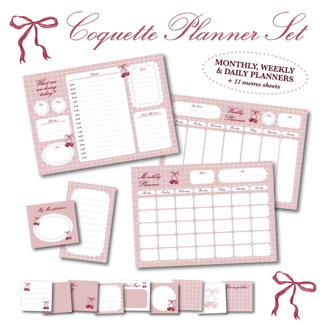 Cute A4 Printable Planner Template Daily, Weekly, Monthly Planner ...