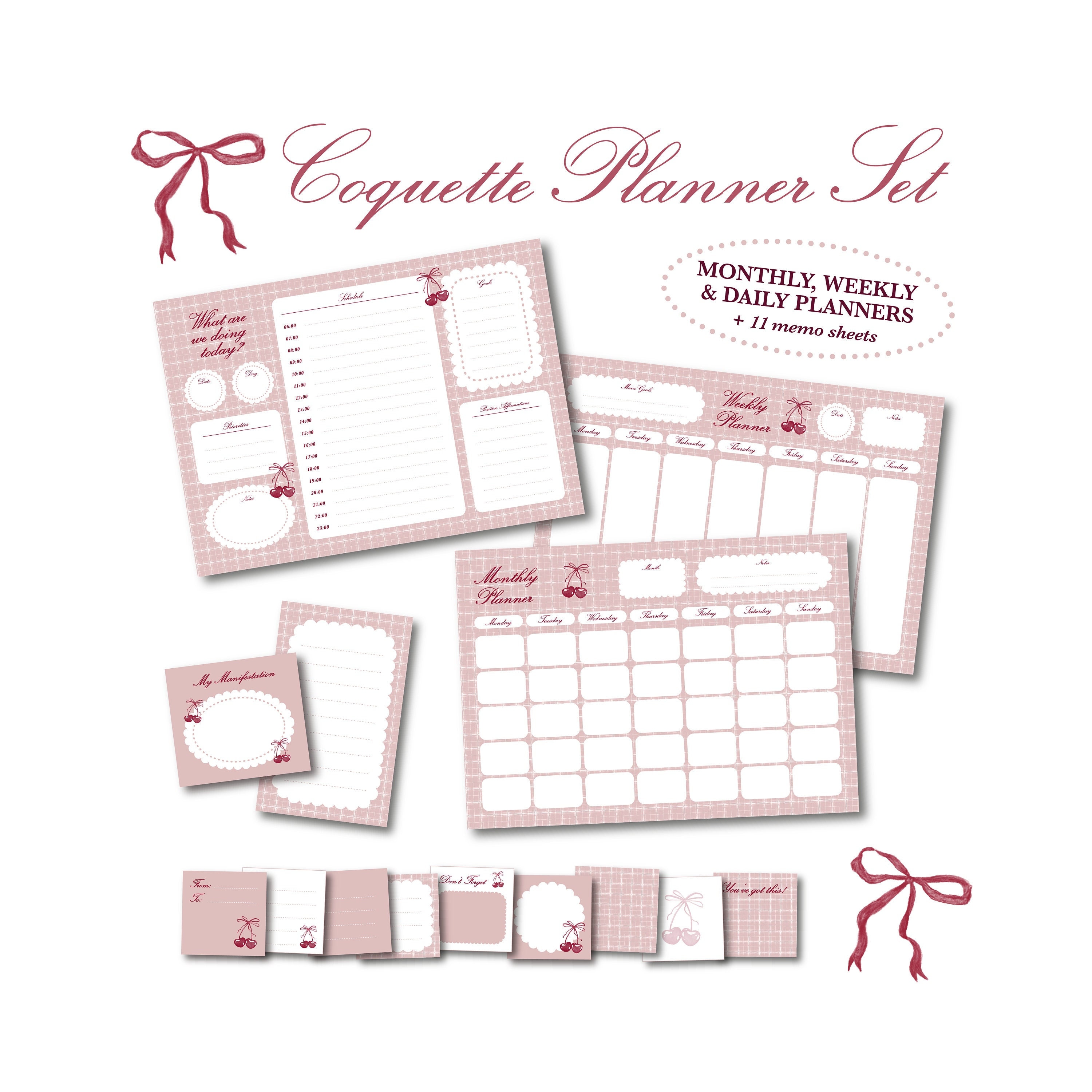 Cute A4 Printable Planner Template | Daily, Weekly, Monthly Planner ...