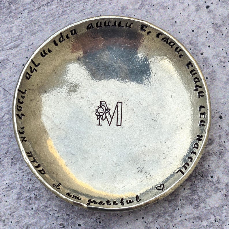 Modeh Ani Personalized Trinket Dish, I Am Grateful Jewish Ring Dish for ...