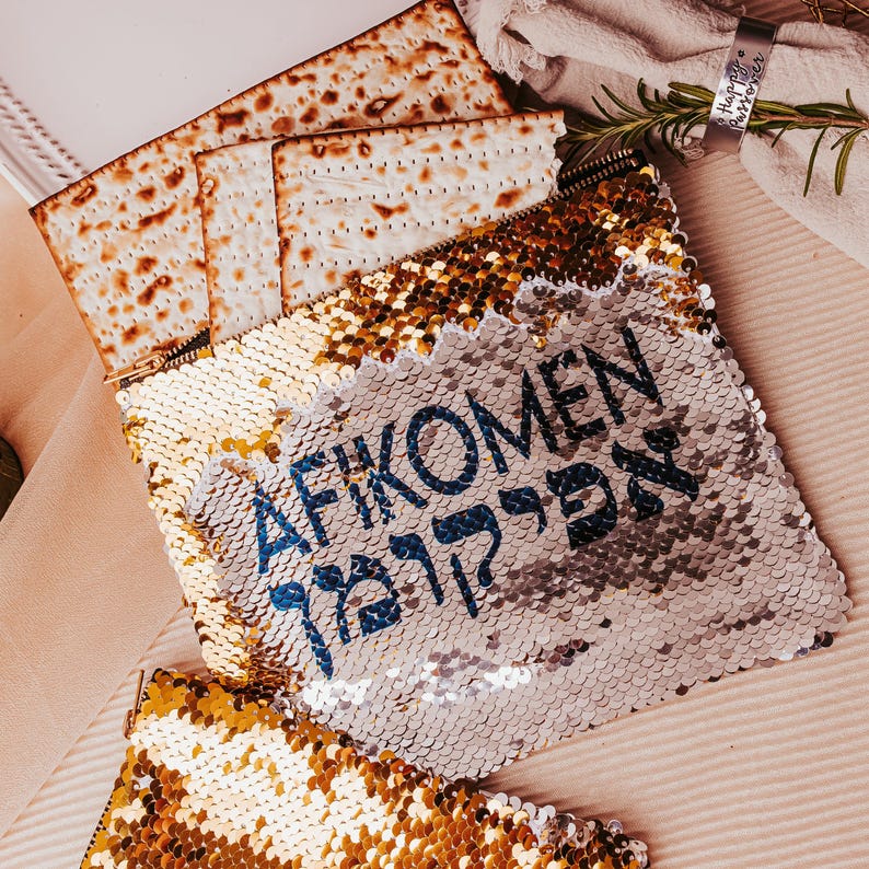 Matzah Cover for Passover, Modern Judaica Sequined Passover Seder Decor ...
