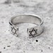 Star of David Open Back Thin Band Ring, Gender Neutral Magen David ...