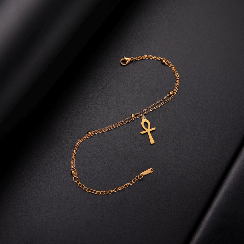 Ankh Cross Anklet | Egyptian Symbol of Life | Protection & Luck Amulet ...