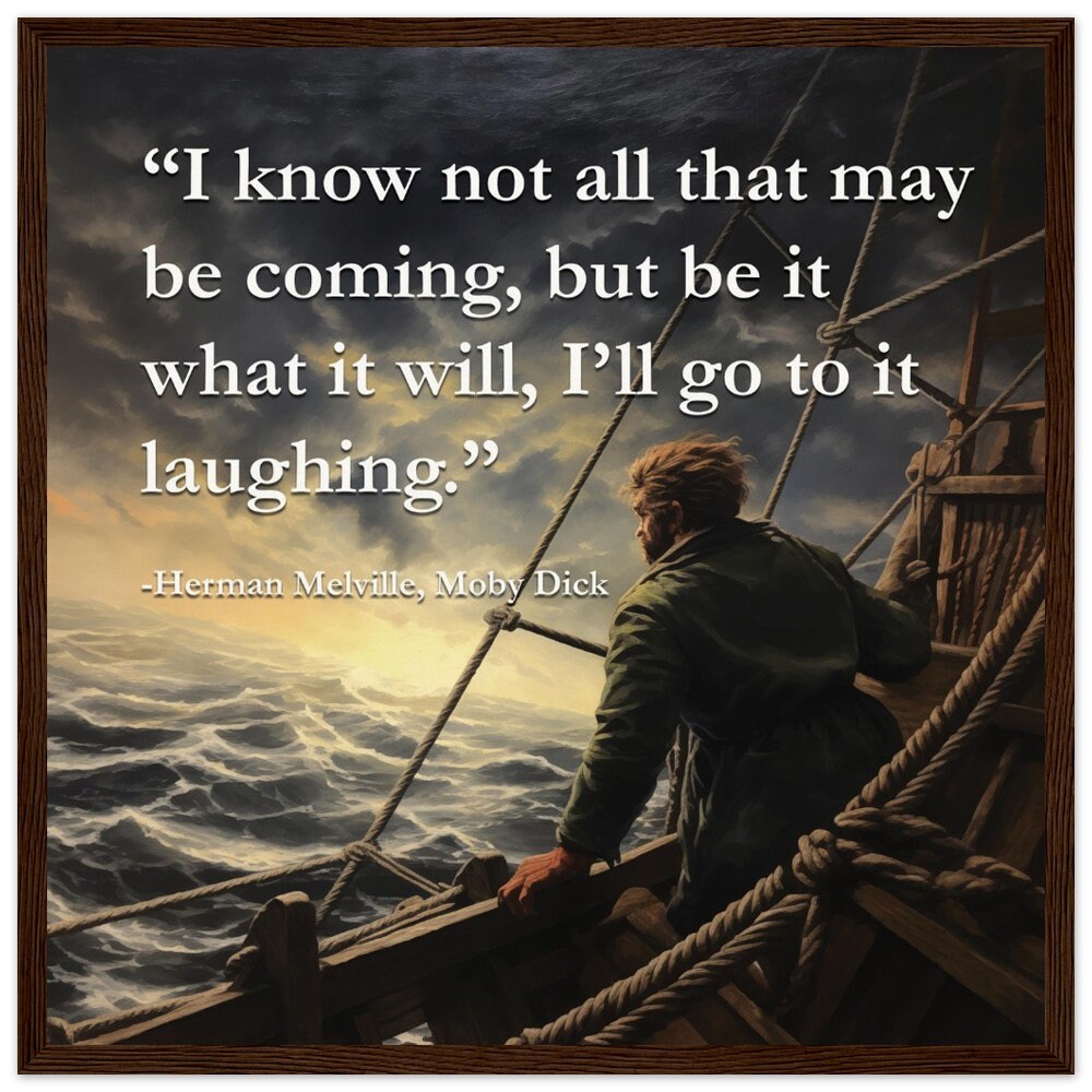 Moby Dick Quote Wooden Framed Poster - High Quality Print, Gifts for ...
