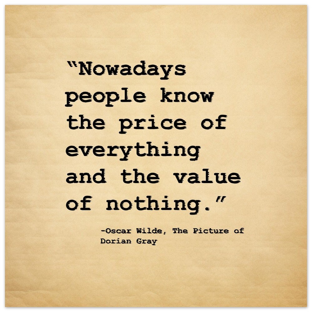 Oscar Wilde, the Picture of Dorian Gray Poster - “nowadays People Know ...