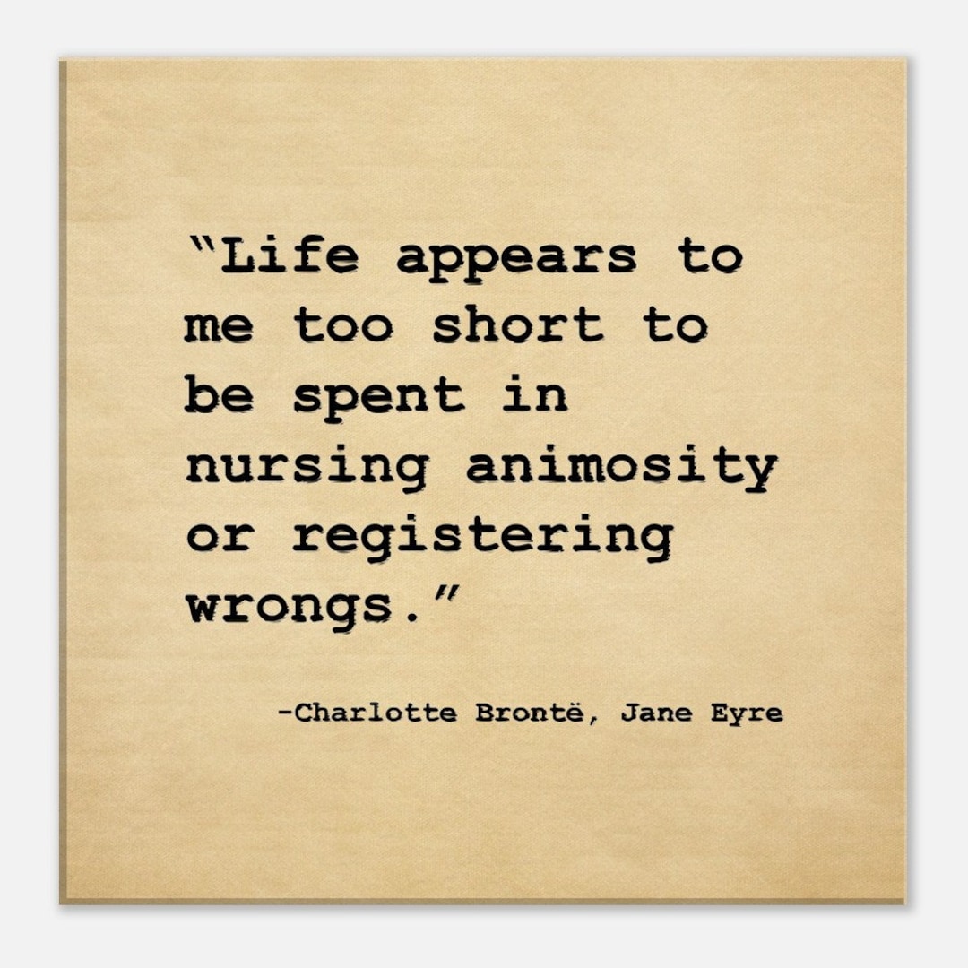 Charlotte Brontë, Jane Eyre Canvas - Motivational Quotes, Rules to Live ...