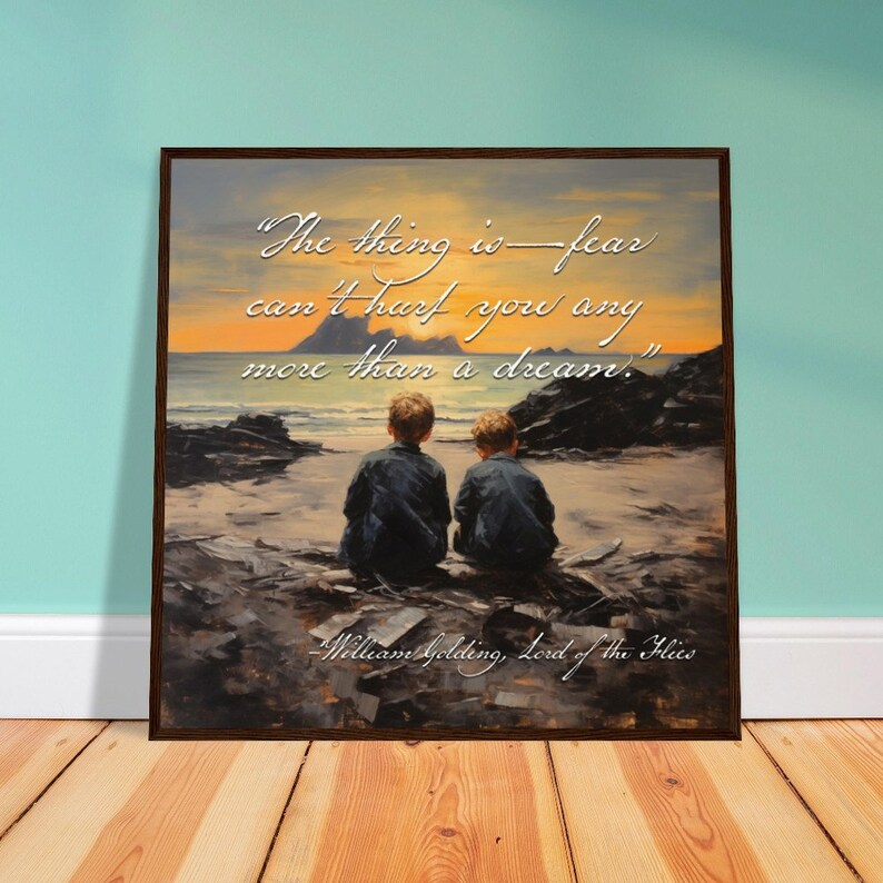 William Golding, Lord of the Flies - Wooden Framed Poster, Motivational ...