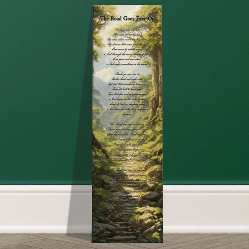 Lord of the Rings the Road Goes Ever On, Canvas Tall Narrow Wall Art ...