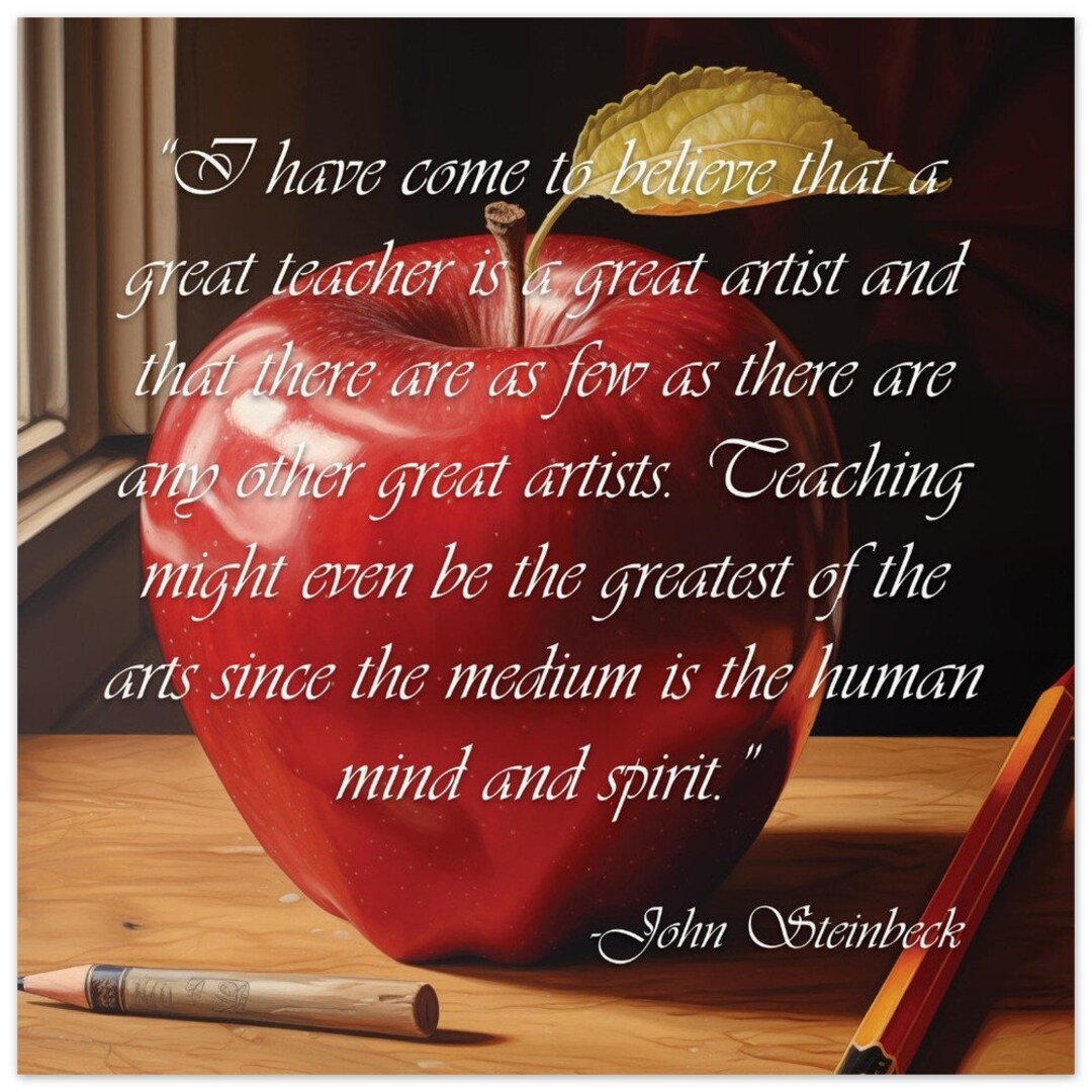 John Steinbeck on Teachers Poster - Gift for Teacher Appreciation Wall ...