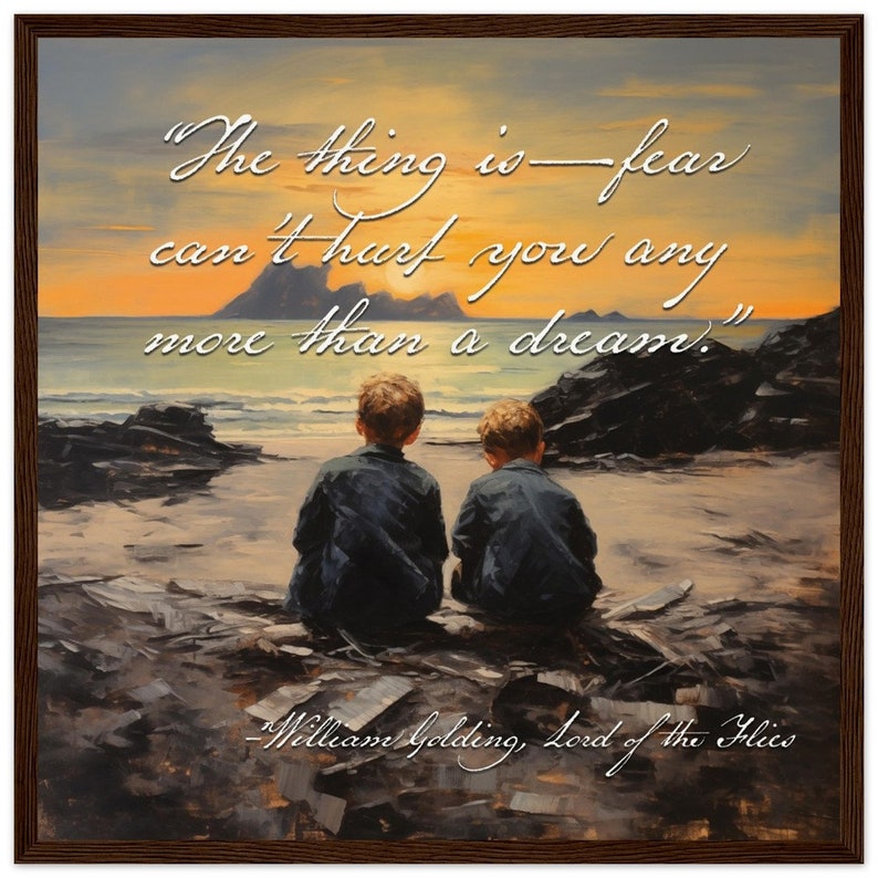 William Golding, Lord of the Flies - Wooden Framed Poster, Motivational ...