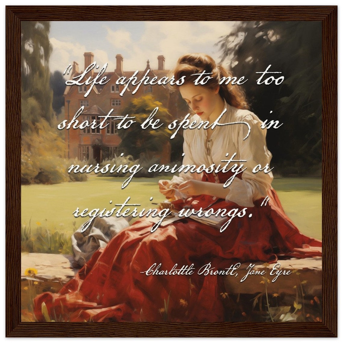 Charlotte Brontë, Jane Eyre Framed Poster - High Quality Print ...