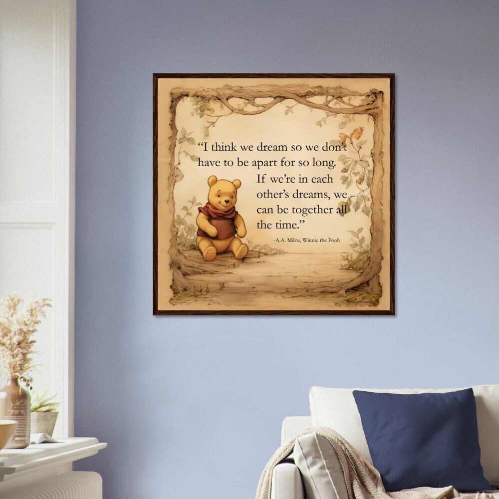 Winnie the Pooh Framed Poster Wall Art for Nursery Art for Kids Bedroom ...