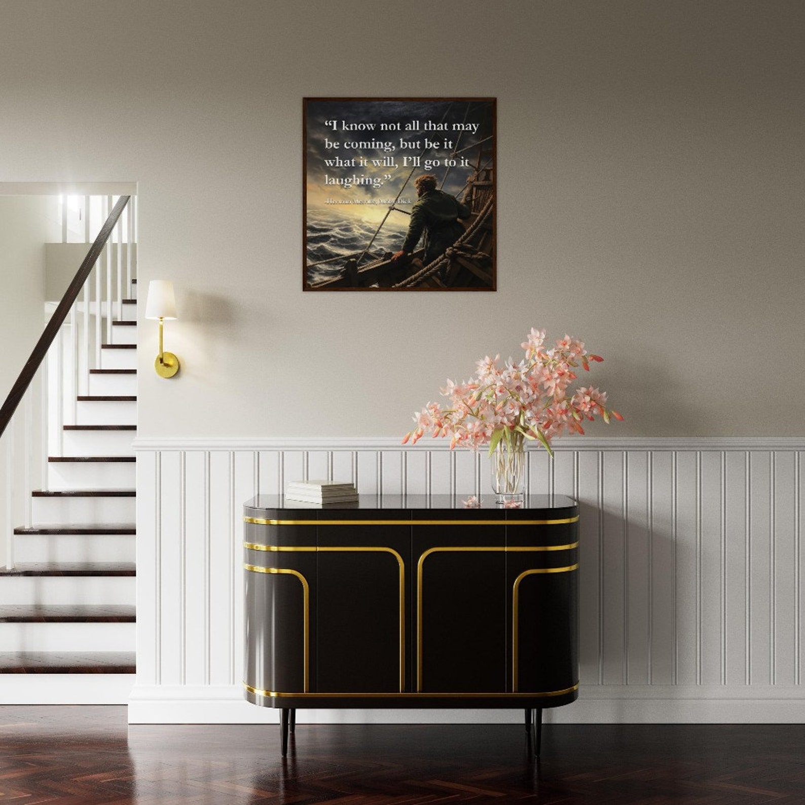 Moby Dick Quote Wooden Framed Poster - High Quality Print, Gifts for ...