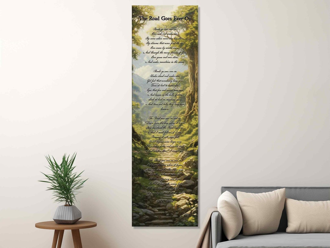 Lord of the Rings the Road Goes Ever On, Canvas Tall Narrow Wall Art ...