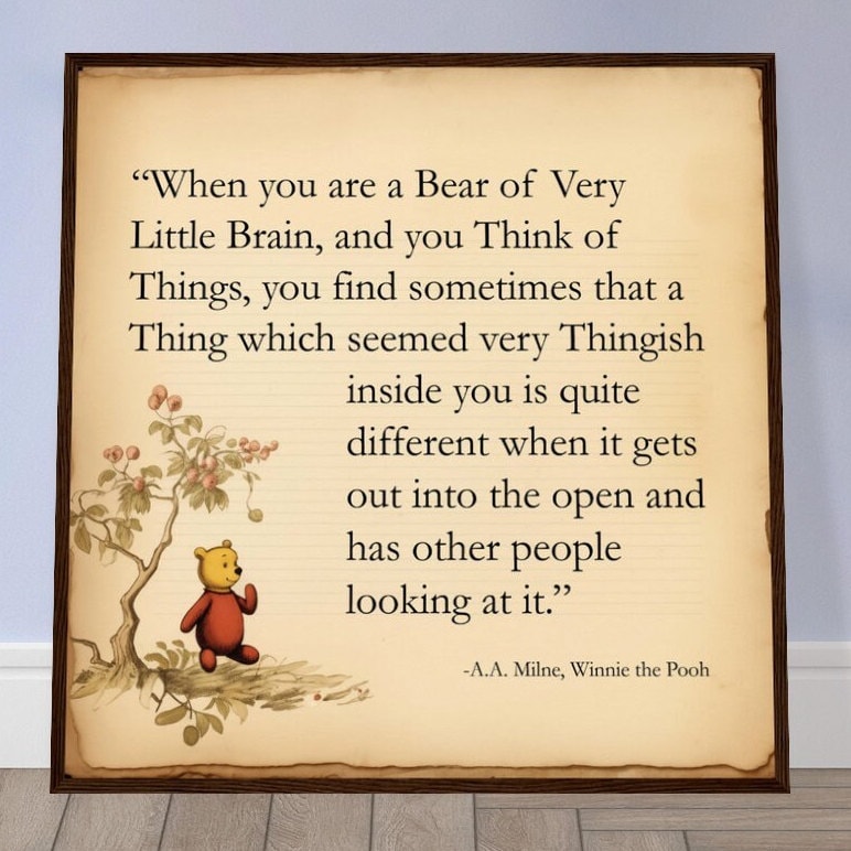 Winnie the Pooh Framed Poster - Wall Art for Nursery Art for Kids ...