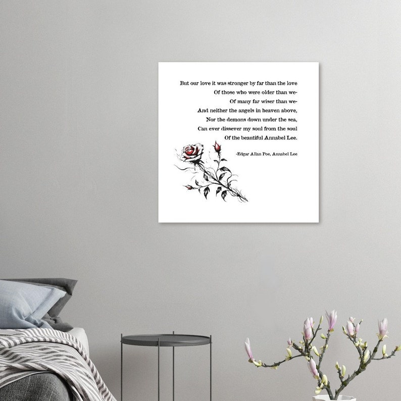 Edgar Allan Poe, Annabel Lee Matte Paper Poster - Goth Art, Rose Art ...