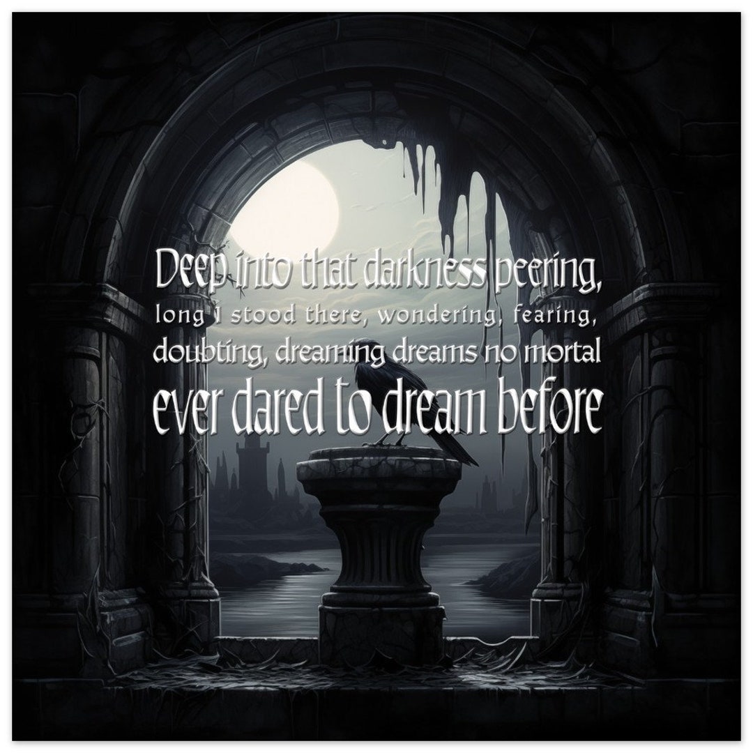 Raven's Gaze: Deep Into Darkness Art Print, Semi-gloss Poster Gothic ...