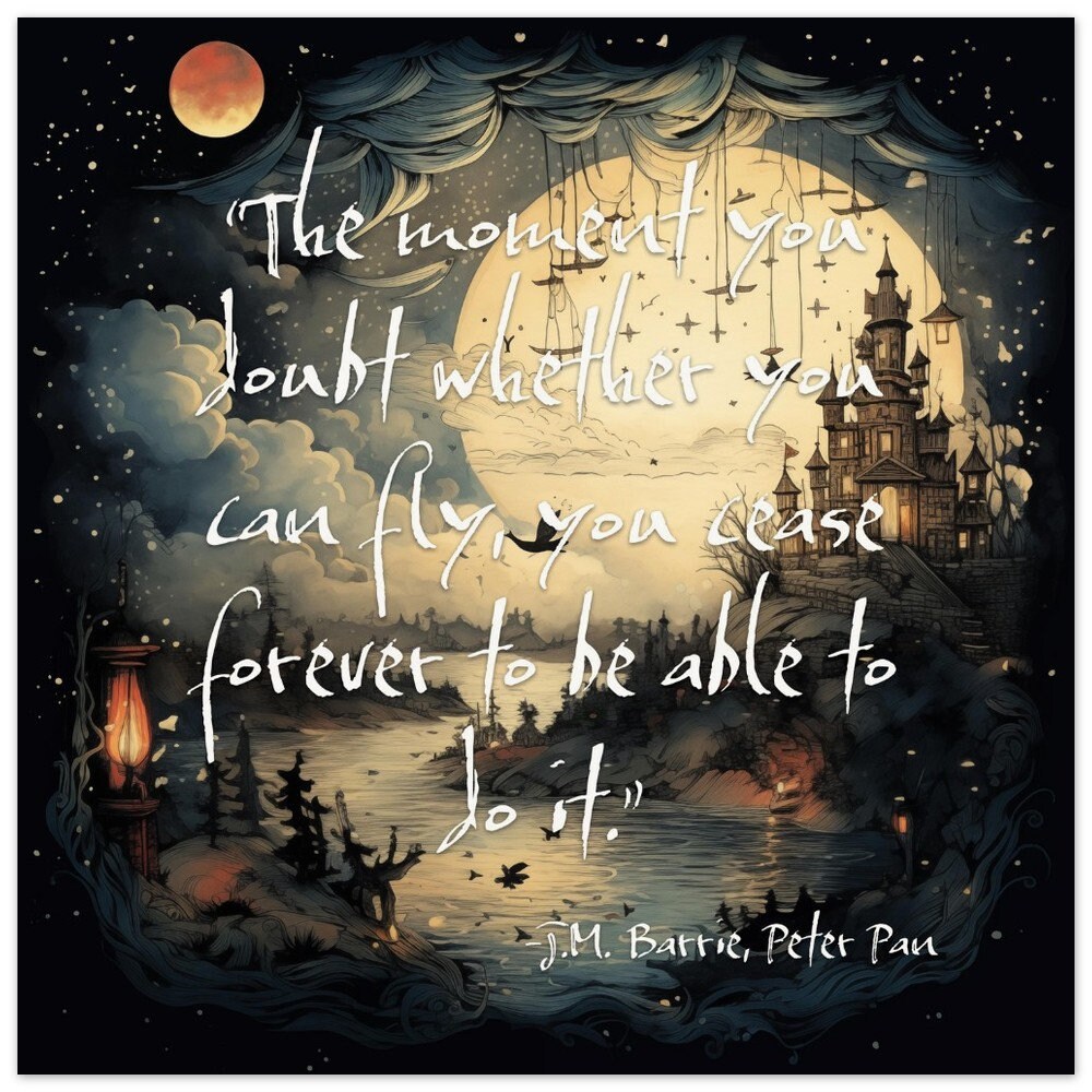 Peter Pan Poster Motivational Quote Art Nursery Wall Art for Kids ...