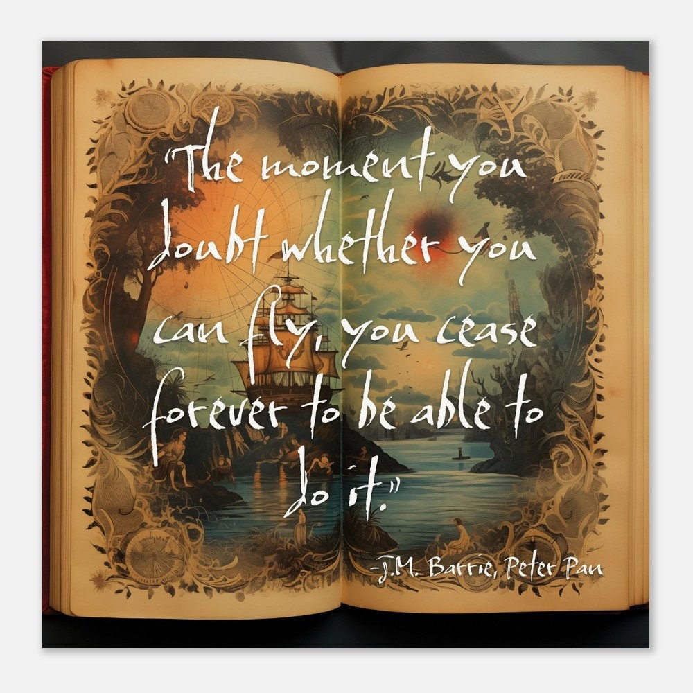 Peter Pan Poster Motivational Quote Art Prints Nursery Decor Kids ...