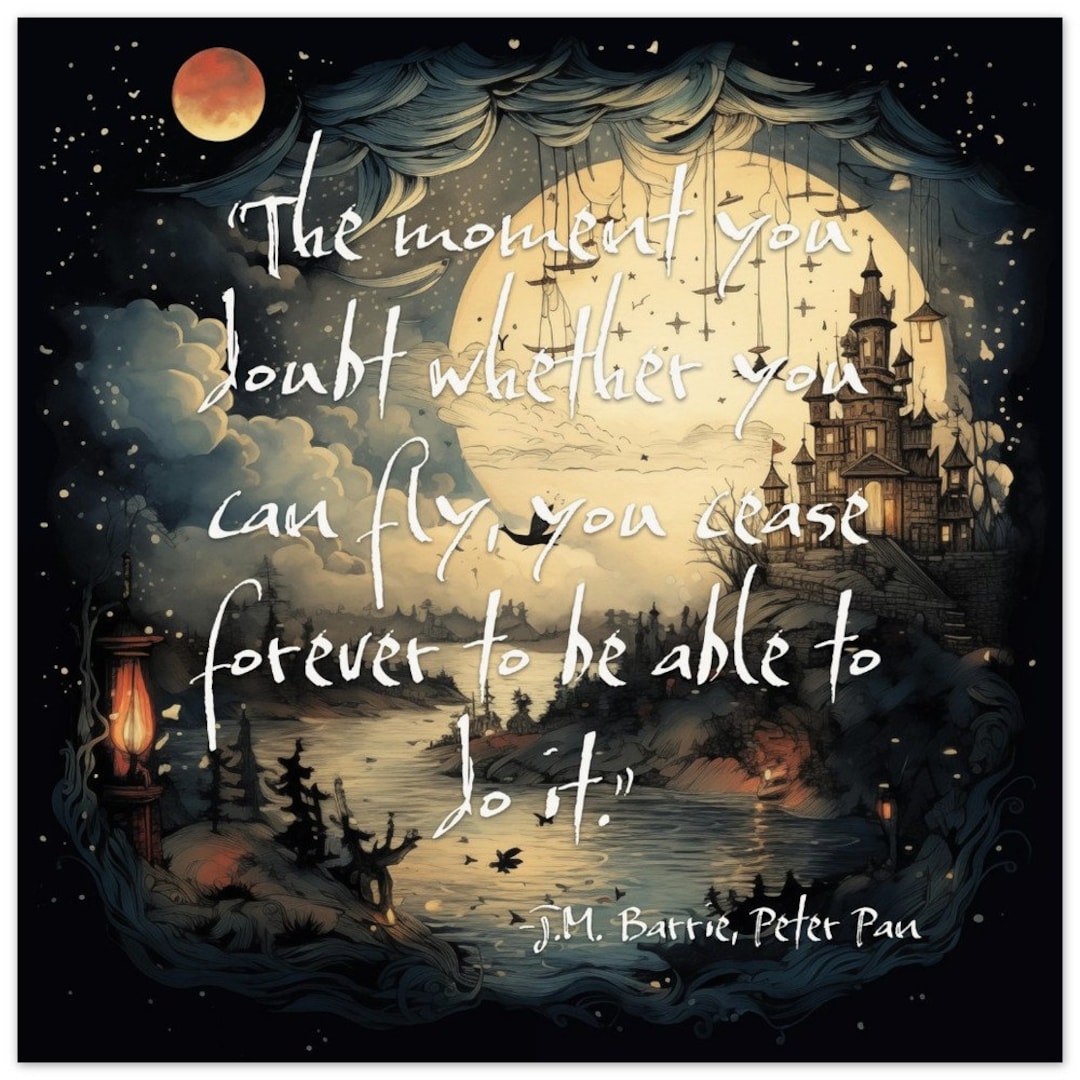 Peter Pan Poster - Motivational Quote Art Nursery Wall Art for Kids ...