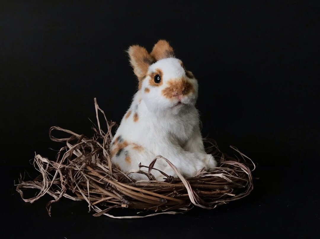 Rabbit Realistic Fur Toy. the White Rabbit. A Collectible Toy ...