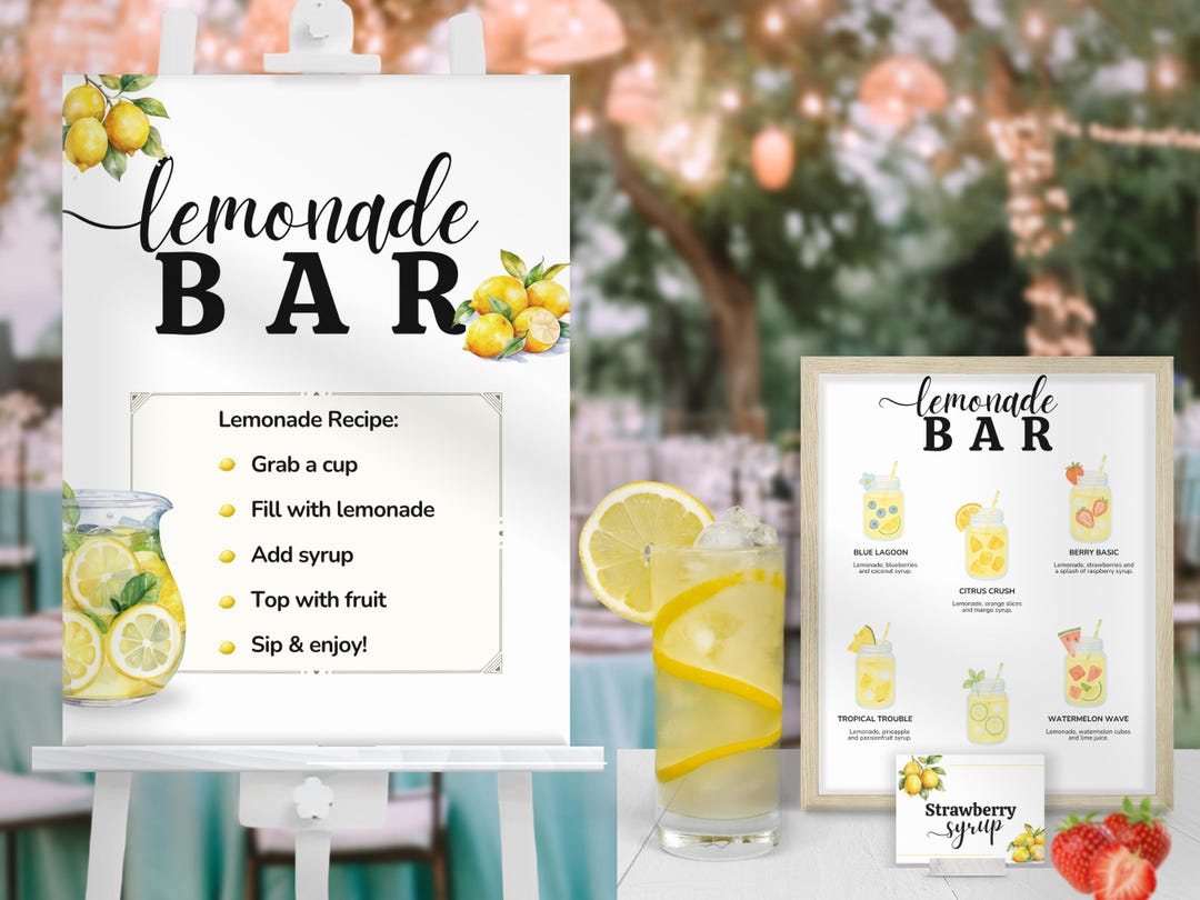 Graduation Lemonade Bar Custom Printable Drink Station Signs Digital ...