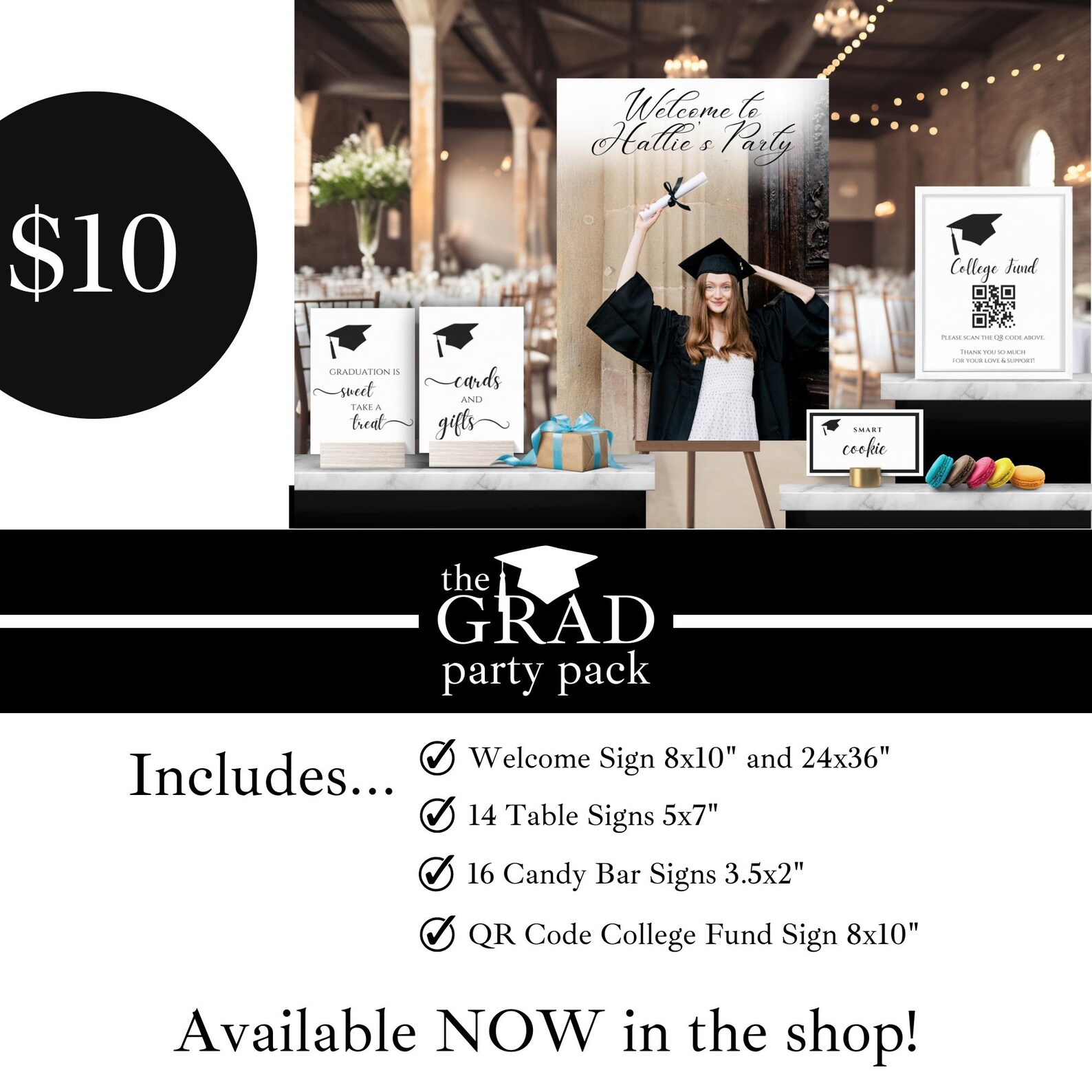 Graduation Party Decorations Grad Candy Bar Sign Editable Template ...