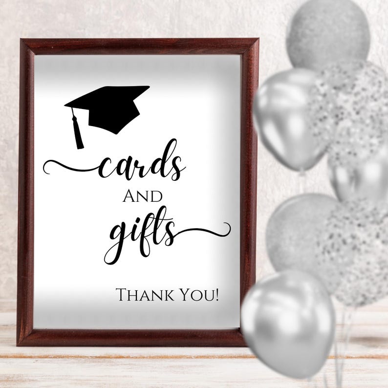Graduation Cards and Gifts Table Sign, Party Decor (digital Download ...