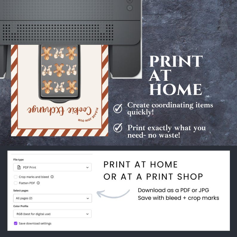 Editable Cookie Exchange Flyer With QR Code, Christmas Party Invitation ...