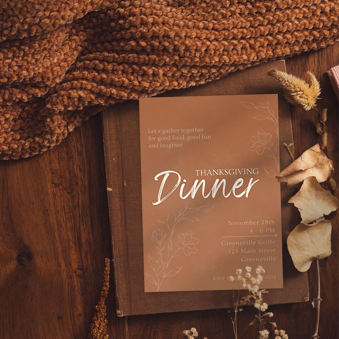 Editable Thanksgiving Dinner Invitation, Printable Modern Friendsgiving ...
