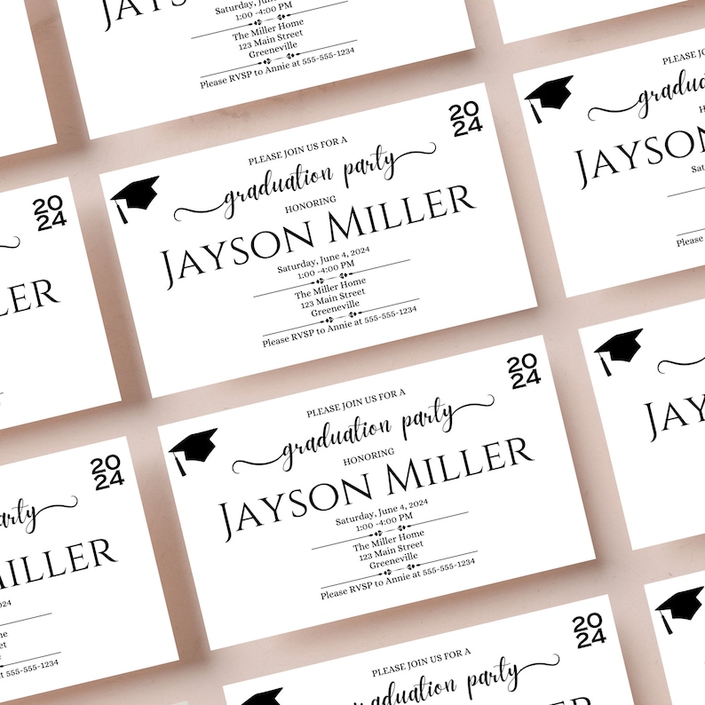 Graduation Party Invitation Enclosure Template Custom Insert Details ...