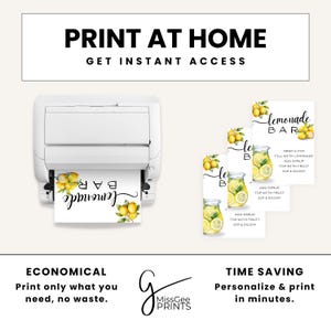 Lemonade Bar Sign Graduation Party, Custom Printable Drink Station ...