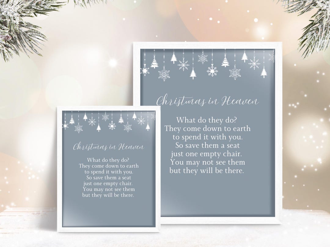 Printable Tribute for Loved One, Christmas in Heaven Printable Poem ...
