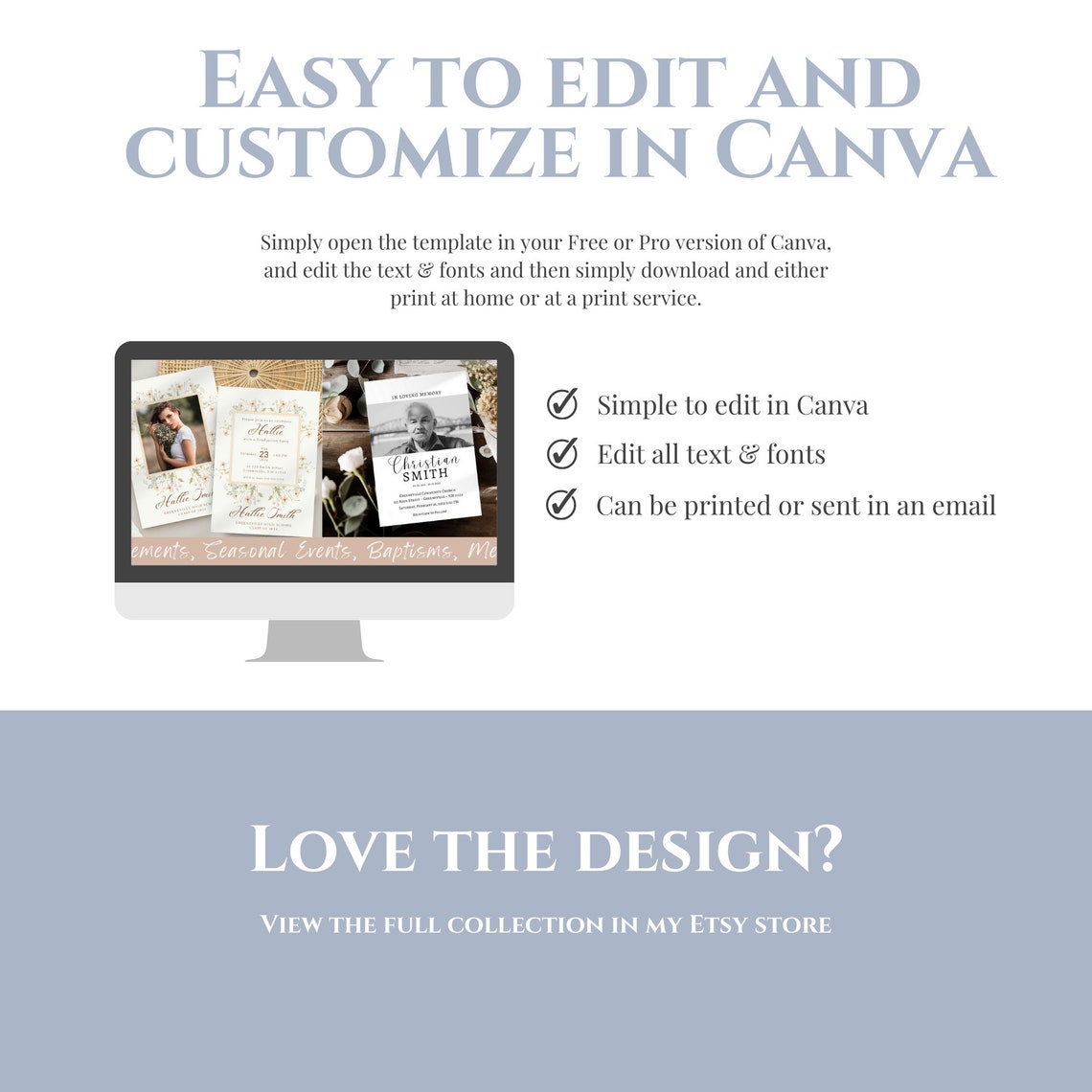 Celebration of Life Phone Announcement Template Digital Funeral ...