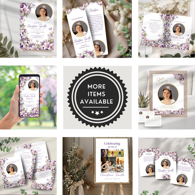 Celebration of Life Phone Announcement Template Digital Funeral ...
