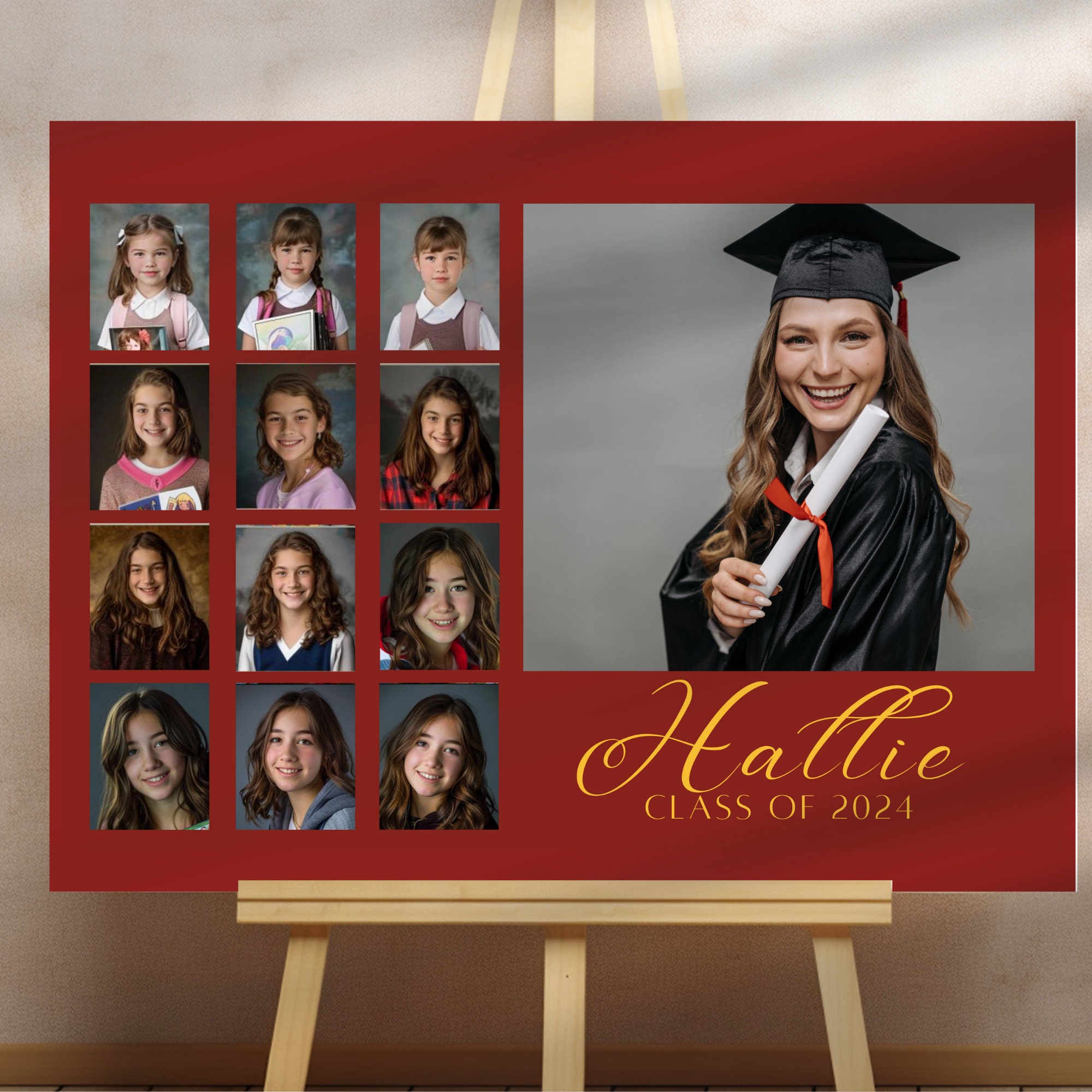 Class of 2024 Graduation Party Sign Template Custom Color Modern ...