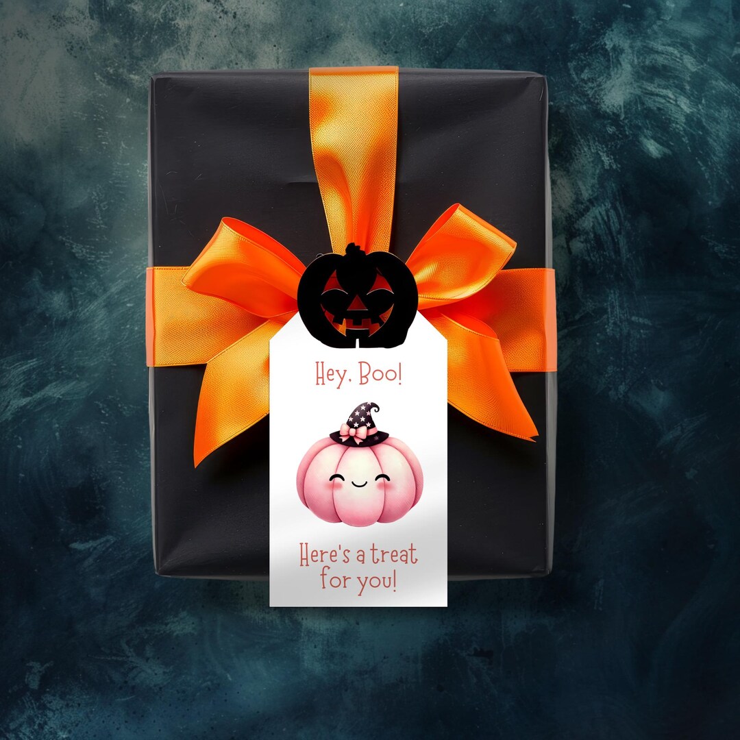 Pastel Goth Halloween Printable Tags, Pink Baby Shower Favor Tag, Trick ...