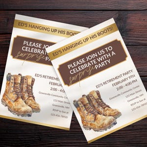Surprise Retirement Party Invite for Men Customizable Digital ...