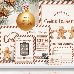 Editable Cookie Exchange Flyer With QR Code, Christmas Party Invitation ...