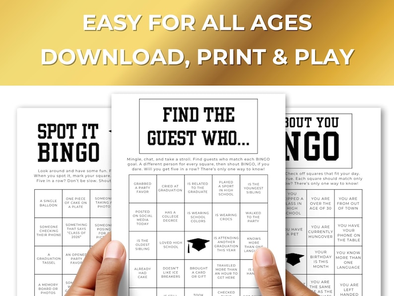 Editable Graduation Bingo Game Set, Printable Grad Party Games Bundle ...