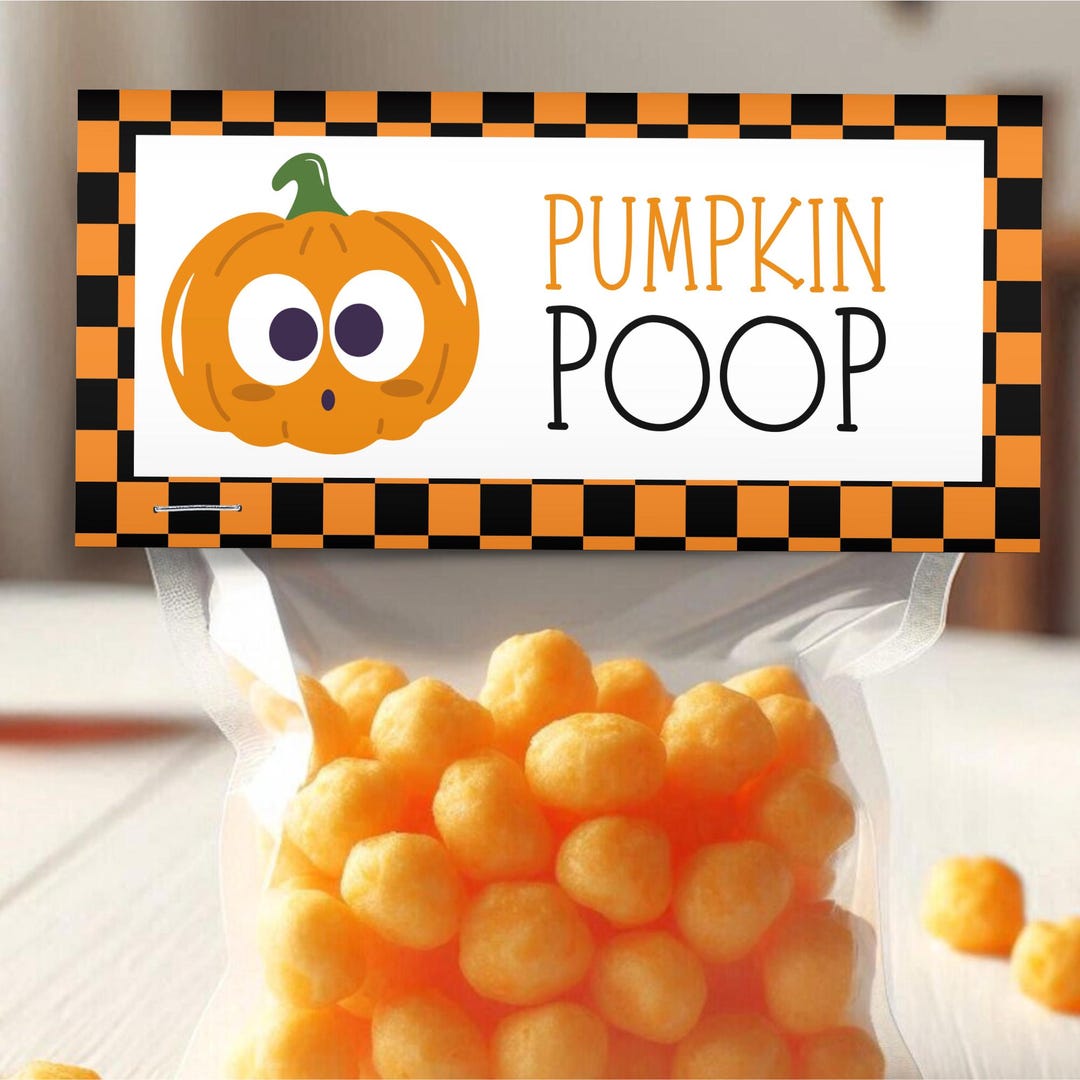 Editable Pumpkin Poop Halloween Treat Bag Topper (digital Download) - Etsy