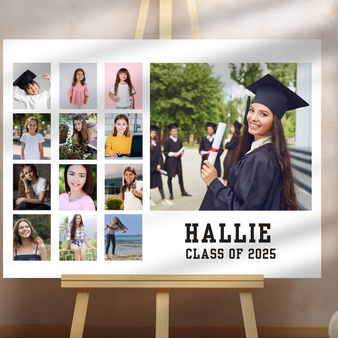 Graduation Party Welcome Sign: Custom Photo Collage (printable Template ...