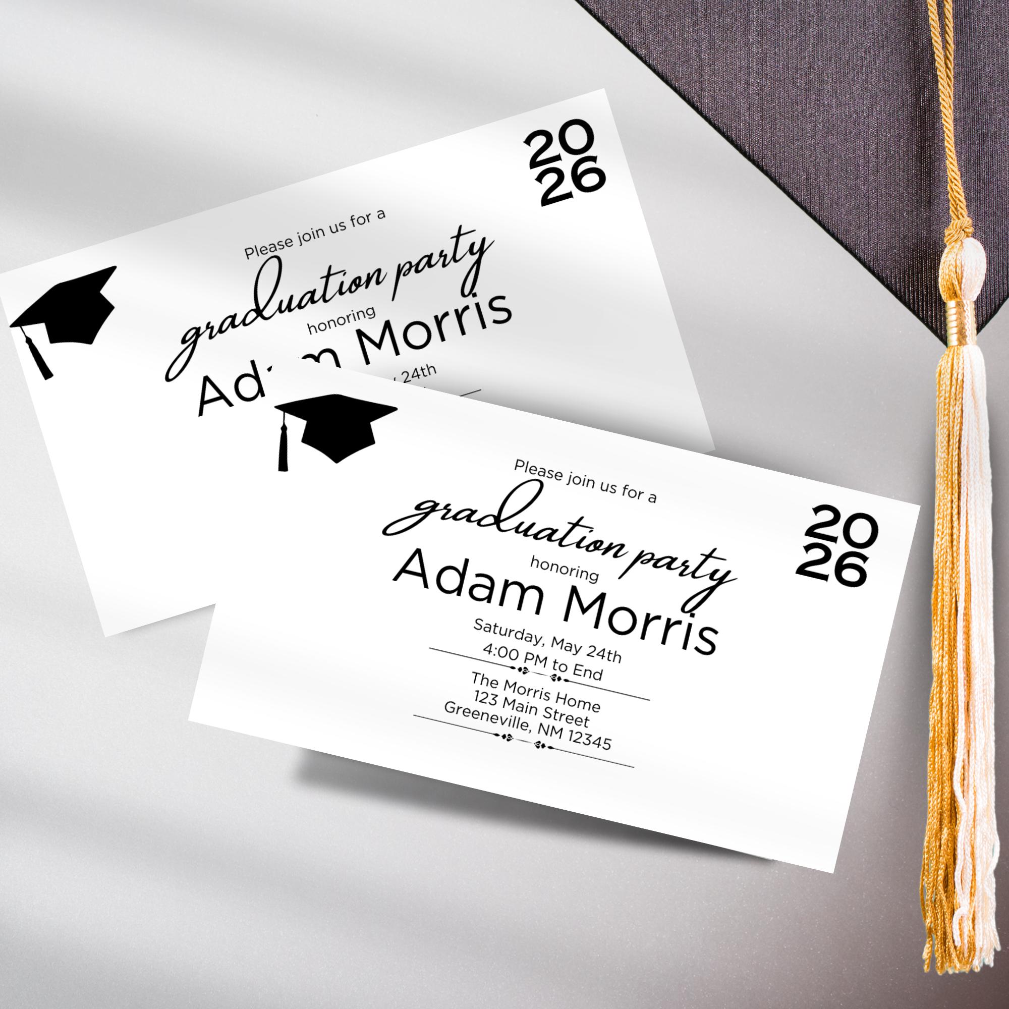 Graduation Party Invitation Insert Card: Editable QR Code Enclosure ...