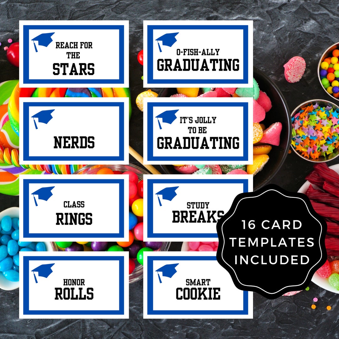 Graduation Party Decorations Grad Candy Bar Sign Editable Template ...