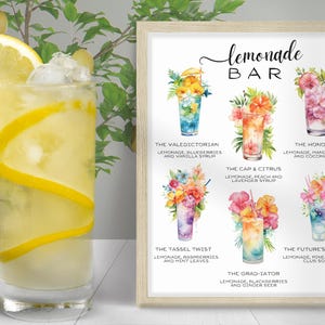 Lemonade Bar Sign Graduation Party, Editable Printable Drink Station ...