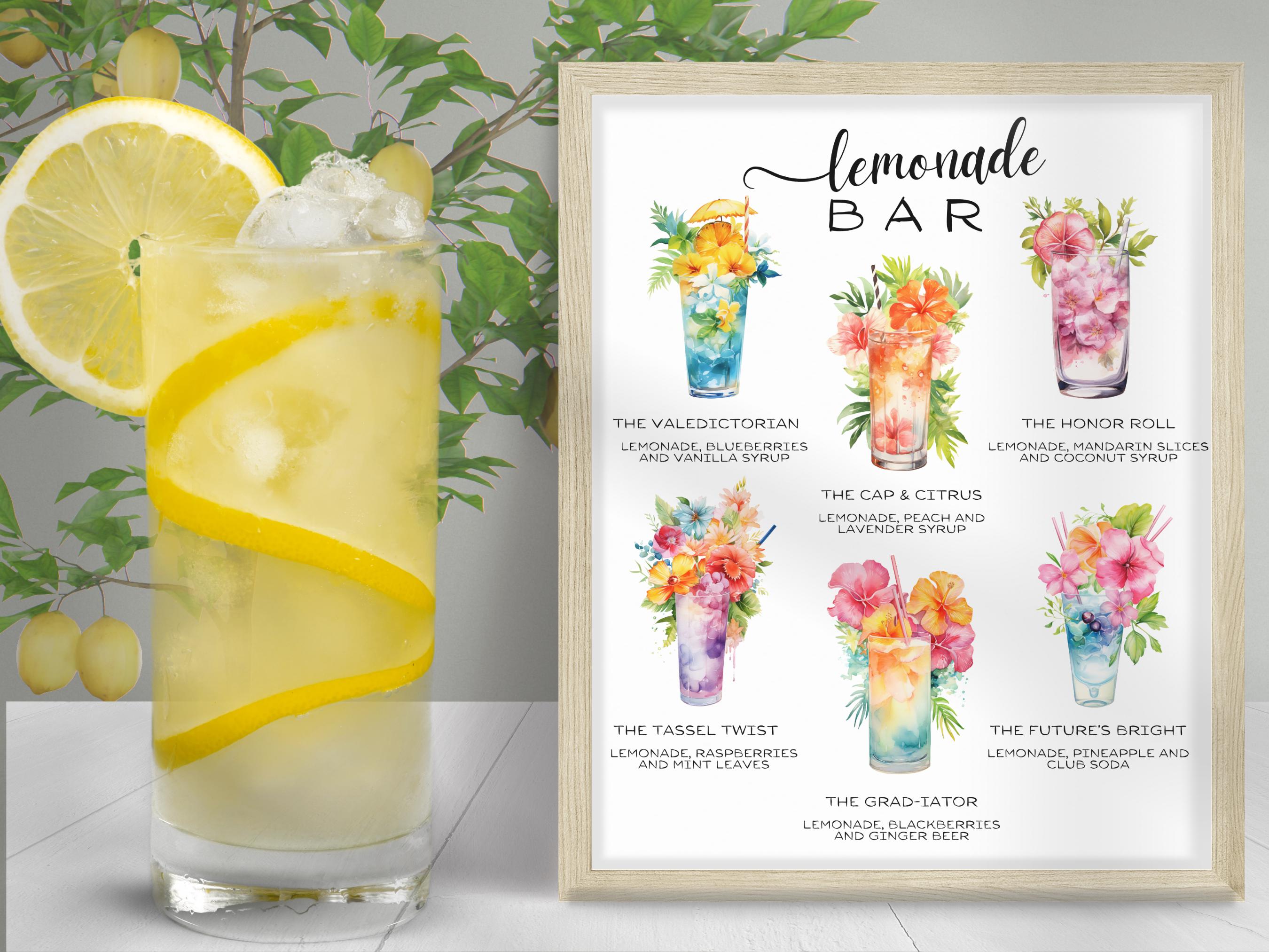 Lemonade Bar Sign Graduation Party, Editable Printable Drink Station ...