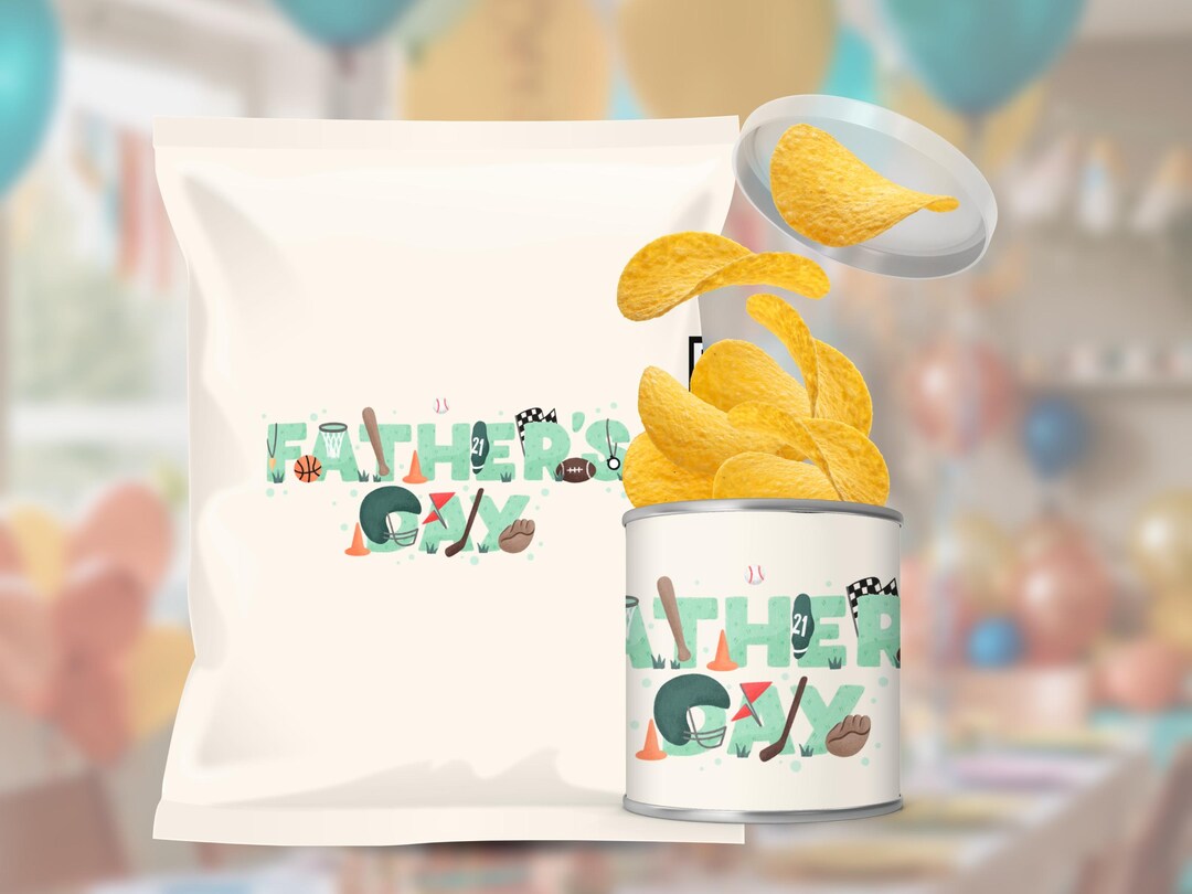 Father's Day Chip Bag Template, Customizable Party Favor, Unique Gift ...