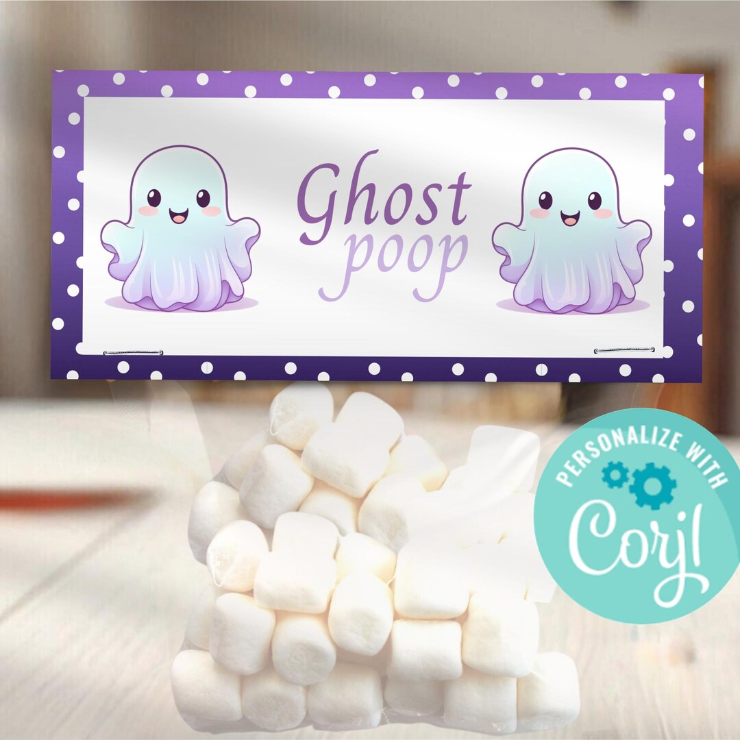 Editable Ghost Poop Bag Topper, Classroom Party Snacks, Halloween ...