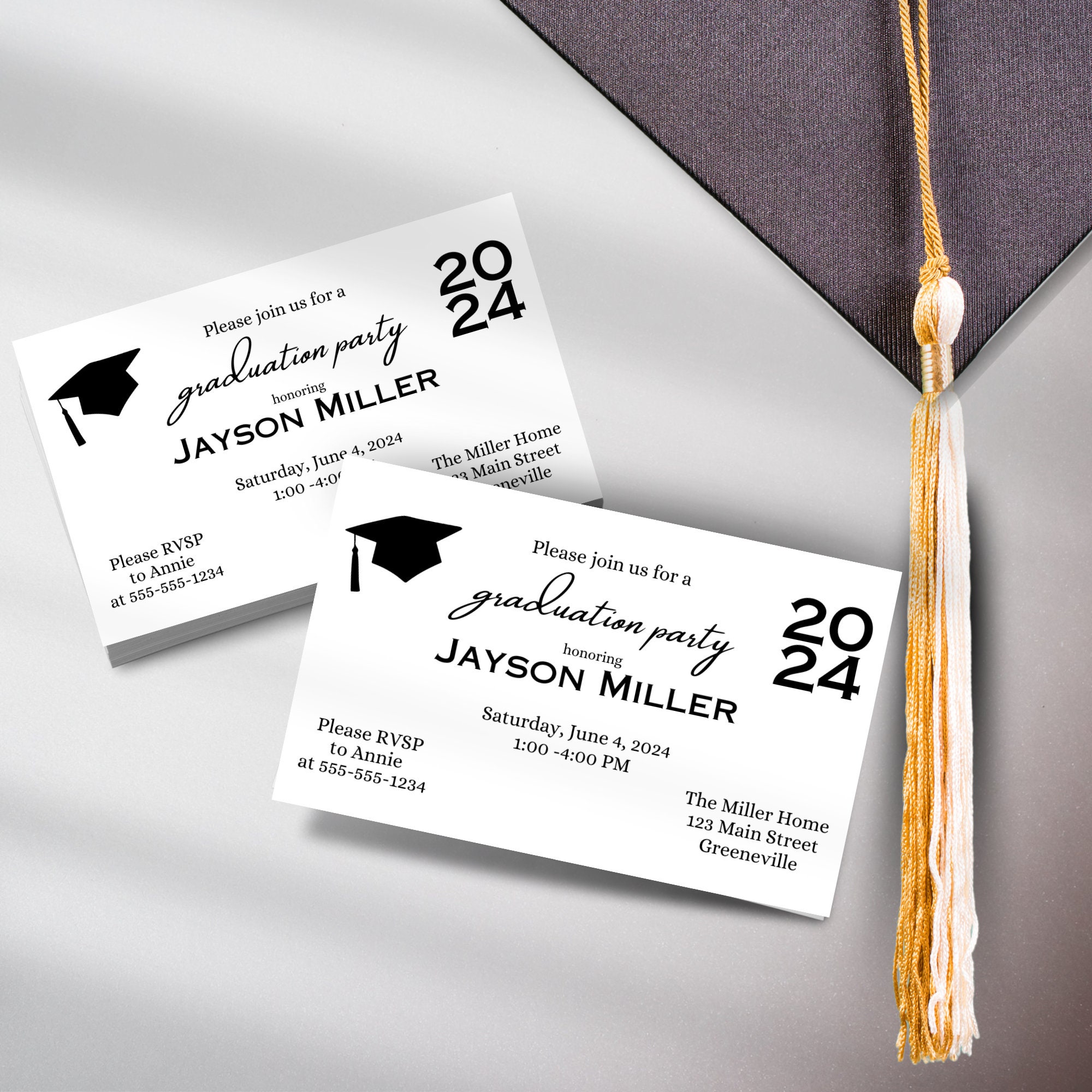 Graduation Party Invitation Insert Card Class of 2024 Instant Download ...